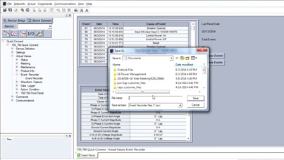 Multilin 750 - Download and Save Event Files